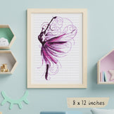 Violet Cross Stitch Pattern | Graceful Modern Art Design