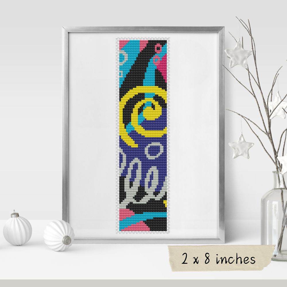 Disco Bookmark Cross Stitch Pattern | Modern Retro Design