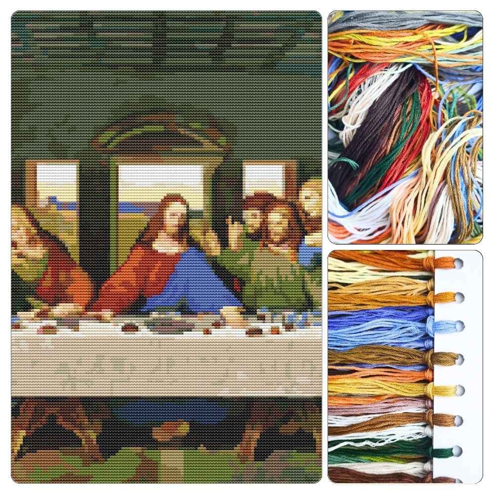 The Last Supper Cross Stitch Kit by Leonardo da Vinci | Religious Art