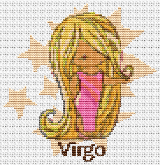 Virgo Petite Cross Stitch Pattern | Easy Zodiac Art